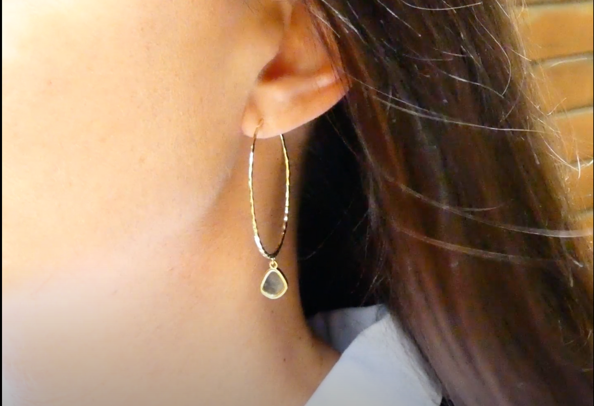 Hammered Labradorite Hoop – j.bee jewelry